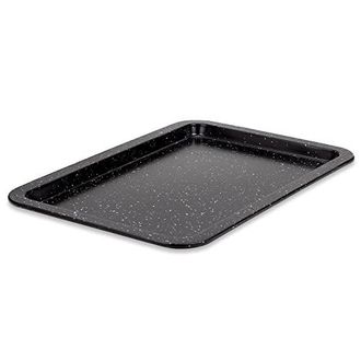Nava Plaque de cuisson | Po&ecirc;le &agrave; frire | Plaque &agrave; pizza avec rev&ecirc;tement en granit Nature 43,5 cm, Noir
