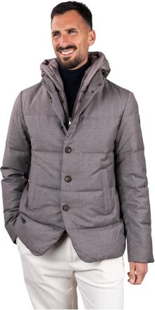Duno Homme, Vestes, Gris, Taille: 2XL Quilted Wool Jacket