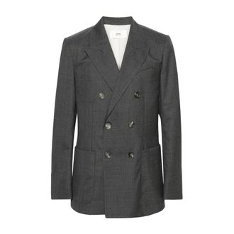 Ami Doppelreihiger Blazer - - Jackets - Herren - Grau - L