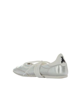 Patrizia Pepe Womens Ballet Flats Dancing Skin Silver Lambskin
