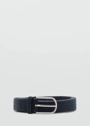 Mango Ceinture &eacute;lastique tress&eacute;e bleu marine - Homme - 100 - MANGO MAN