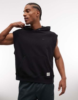 Nike Sweat &agrave; capuche sans manches en polaire Dri-FIT - Noir