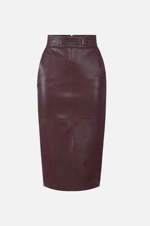 Elisabetta Franchi Femme, Jupes, Brun, Taille: 42 FR Jupe avec Logo Gaufr&eacute;