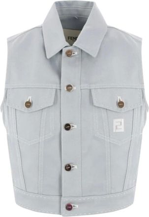 Fendi Damen, Jacken, Blau, XSGr&ouml;&szlig;e