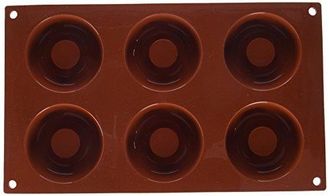 Silikomart | SF012 Silikonform für SAVARIN Monoportions, antihaftbeschichtet, 6 Kavitäten, 1er Pack Kuchenform, Ø 72 h 23 mm, Made in Italy