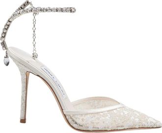 Jimmy Choo London Femme, Chaussures, Beige, Taille: 39 EU Saeda 100 Slingback