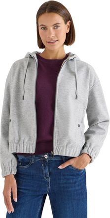Cecil Damen 2117328 Hoodie Blouson in Wolloptik, Luna Grey Melange, XXL