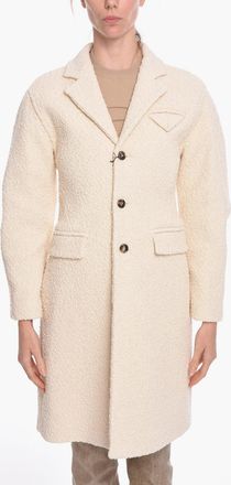 Bottega Veneta Einreihiger Mantel aus Stretch-Baumwollboucl&eacute; Bottega Veneta