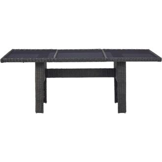 vidaXL Vidaxl - Table &agrave; d&icirc;ner Noir 200x100x74 cm Verre et r&eacute;sine tress&eacute;e