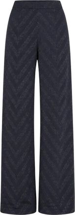 Akep Flie&szlig;ende Lurex-Hose - - Trousers - Damen - Blau - S