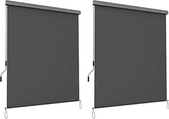 Songmics Senkrechtmarkise, ausziehbar, 2,5 X 1,6 m (L x B), Vertikalmarkise für Terrasse und Balkon mit Markisenkasten, Schutz vor Sonne und Wind, Sichtschutz,