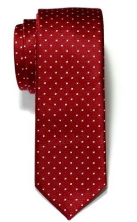 Retreez Cravate Fine Slim Tiss&eacute;e &Agrave; pois &agrave; &eacute;pingles pour homme - Rouge vin et Rose