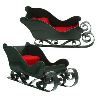 BESPORTBLE Veemoon 2st&uuml;cke Schlitten-Ornament aus Kunststoff Weihnachtsmann-Schlitten-Dekoration S&uuml;&szlig;igkeitenhalter f&uuml;r Tischdekoration Festliche Schlitten-Dekora