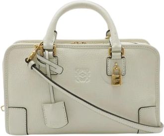 Loewe Sac &agrave; main Pre-owned en cuir Amazona 23 Anagram - Femme - Pre-owned - Blanc - Taille: ONE Size