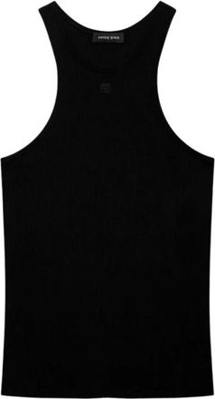 Anine Bing Femme, Tops, Noir, Taille: 38 FR Cole Ribbed Tank