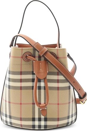 Burberry sac seau en toile à motif House Check (2018-2025) - Marron