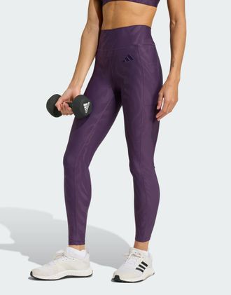 adidas Optim&eacute; - Legging long imprim&eacute; - Prune aurore-Violet