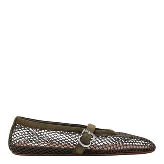 Alaia La Ballerine Fishnet Flat - Femme - Chaussures - Vert - Taille: 37 1/2 EU