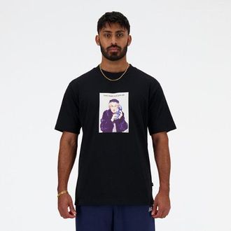 New Balance Homme Athletics Never Age T-Shirt en Noir, Coton, Taille XS