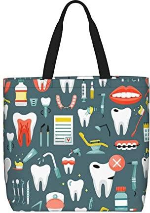 Generic Sac Fourre-Tout Compatible Avec Les Dents Dentaires Sans Jointure Sac Enfant Pliable De Grande Capacit&eacute; Sacs En Toile, Pour Voyage, Shopping, Burea, F