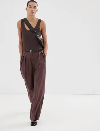 Mango Combinaison &agrave; fines rayures marron clair/pastel - Femme - XS - MANGO