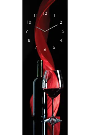 Euroart Wanduhr, Mehrfarbig, Glas, 20x60x3.1 cm, Dekoration, Uhren, Wanduhren