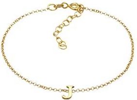 Elli Bracelet Femmes pendentif lettre J Basique en argent sterling 925 plaqué or