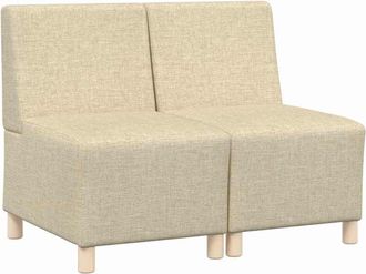 vidaXL Modulares Armfreies Sofa 2 pcs Creme 55 x 74 x 82 cm Stoff vidaXL