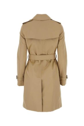 Burberry Womens Beige Cotton Trench Coat Honey