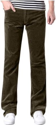 Generic Pantalon De Travail Homme Vintage- Pantalon Disco Velours Côtelé Casual Couleur Unie Doux Élasticité Chic Streetwear Slim Confortable De Tous Les Jour