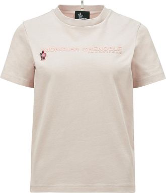 Moncler Moncler T-shirt En Coton &Agrave; Logo, Femme, Rose, Taille: Xl