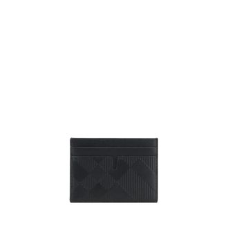 Burberry Homme, Accessoires, Noir, Taille: ONE Size Porte-cartes en cuir avec emplacements pour cartes