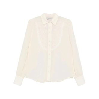 Ermanno Scervino Off-White Hemd mit besticktem Kragen - - Blouses & Shirts - Damen - Beige - XS