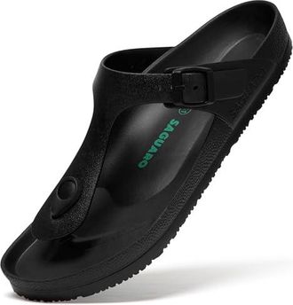 Saguaro Homme Tongs Femme Mules de Plage EVA Clogs Légère Sabot de Jardin Été Sandale Outdoor Slippers Noir 45