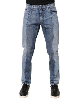 Dolce & Gabbana Two Tone Blue Cotton Regular Men Denim Jeans Clothing