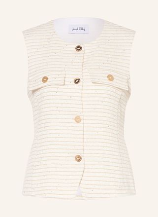 Joseph Ribkoff Blazerweste Aus Boucl&eacute; Mit Pailletten weiss