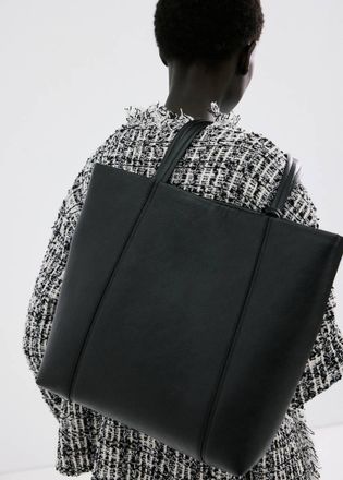 Mango Sac shopper anses noir - Femme - Taille unique - MANGO