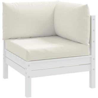 vidaXL Palettenkissen 3-tlg. Melange Creme Stoff Vidaxl