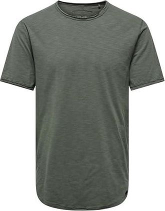 Only & Sons Onsbenne Longy SS Tee Nf 7822 Noos T-Shirt, Gris Roulette, L Homme
