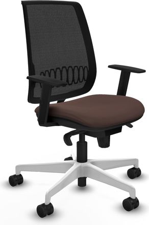 Piqueras y Crespo Alares B&uuml;rostuhl mit 1D-Armlehnen, h&ouml;henverstellbare Lendenwirbelst&uuml;tze, ausgestattet mit 5 Positionen und injiziertem Schaumstoff, Schwarz/Dunkelbrau