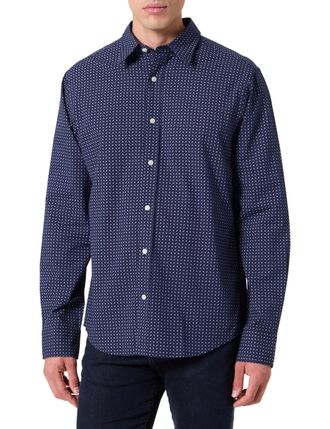 GANT Herren REG Micro Print Shirt Hemd, Blau, 56