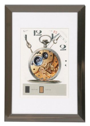 Timeless Kunststoff Bilderrahmen 10x15 bis 40x50 mit Passepartout Foto Rahmen: Farbe: Stahl | Format: 13x18