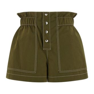 Marni Cotton Gabardine Shorts - - Shorts - Damen - Gr&uuml;n - S