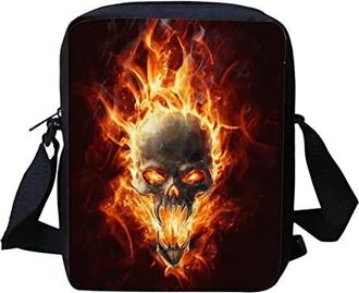 Coloranimal Petits sacs à bandoulière cool en forme de dinosaure 3D pour garçons, Crâne de feu., Taille Unique