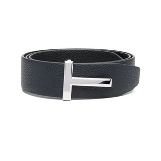 Tom Ford Grain Leather T Icon G&uuml;rtel - - Accessories - Herren - Schwarzk - 80 CM