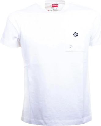 Kenzo Femme, Tops, Blanc, Taille: 42 FR Logo Pin T-Shirt