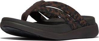 FitFlop Damen F-Mode Go Leopard Webbing Strappy Flip-Flops Flipflop, Chocolate Mix, 37 EU
