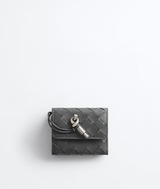 Bottega Veneta Portefeuille Tri-Fold Andiamo - Gris - Femme - Unisex