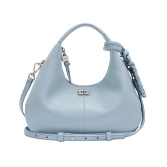 Ganni Hobo Mini Grained - - Bags - Damen - Blau - ONE SIZE