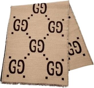 Gucci unisex, Pre-owned, Beige, Taille: ONE Size Foulard Vintage Pre-owned